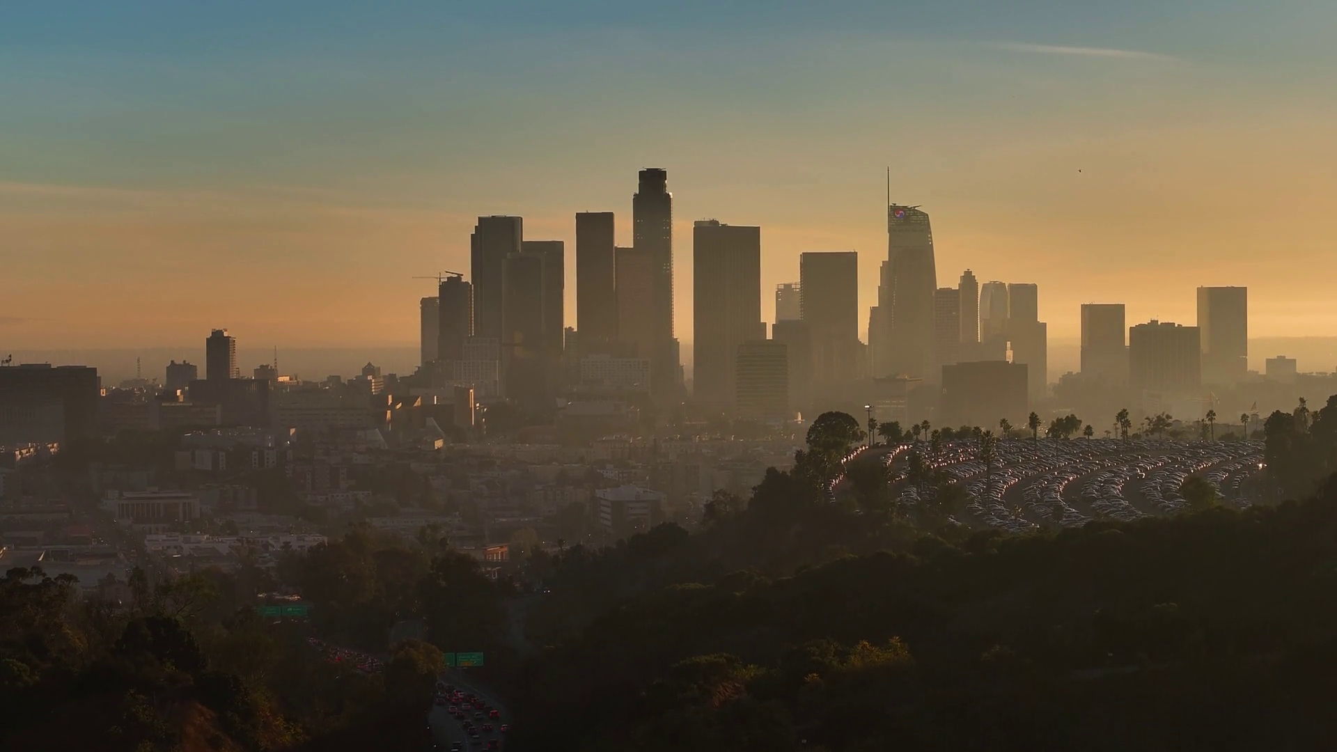 Aerial View Of Beautiful Downtown Skyline Stock Footage SBV-351765724 ...