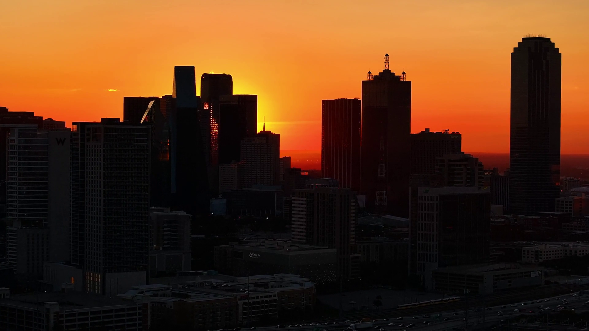 Aerial View Of Sunset Skyline With Stock Footage SBV-351765879 ...