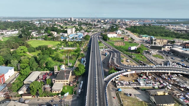 Landscape Drone Shot Of Mallam Junction Accra Stock Footage: Royalty ...