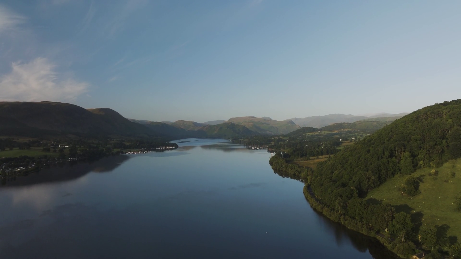 Aerial View Of Tranquil Ullswater Lake Stock Footage SBV-349259824 ...
