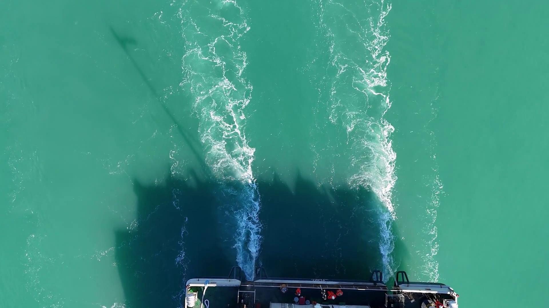 Aerial View Of Barge Tugboat On Water Nelson Stock Footage SBV ...
