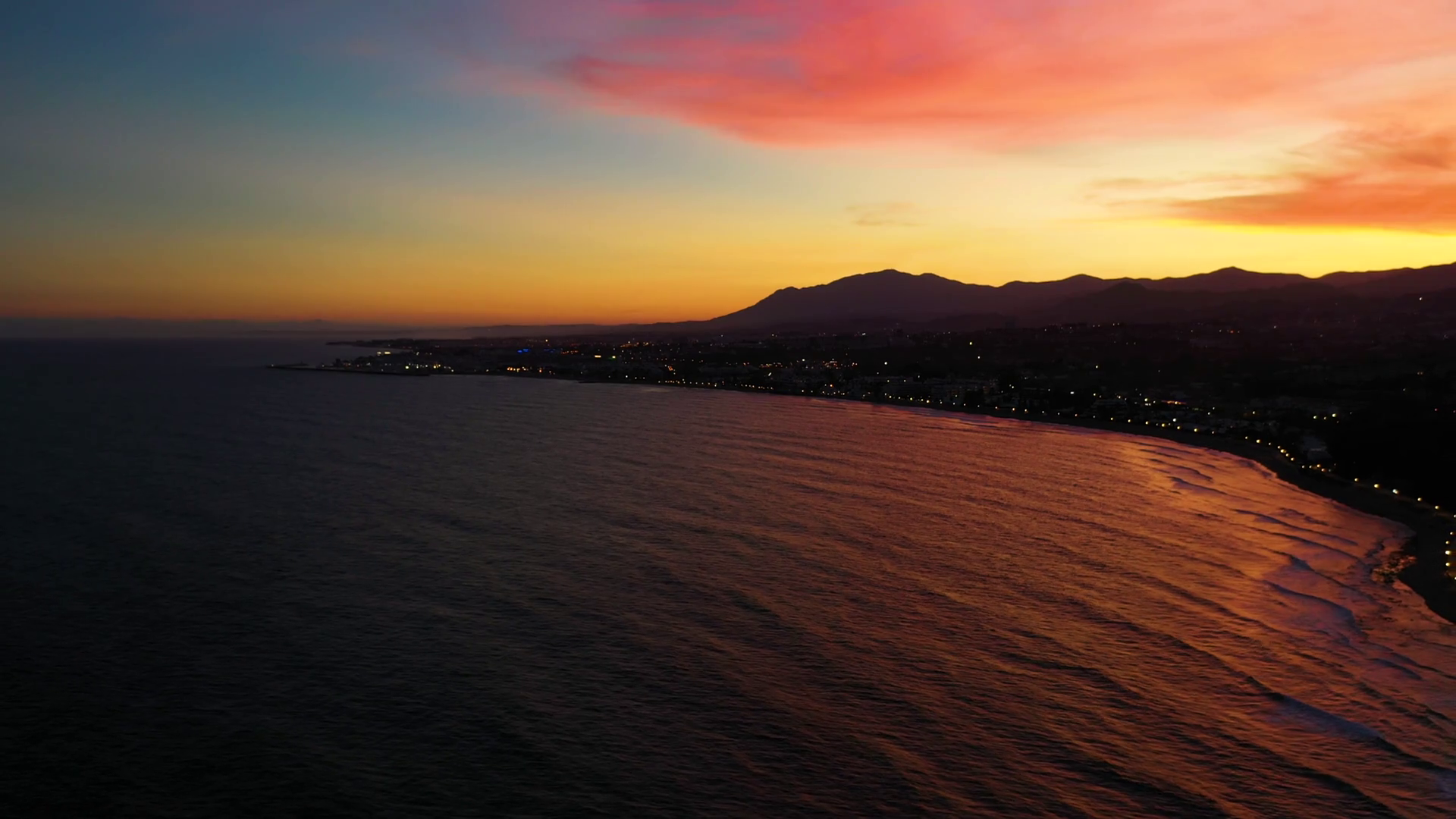 Aerial View Of Sunset In Marbella Spain Stock Footage SBV-338789387 ...