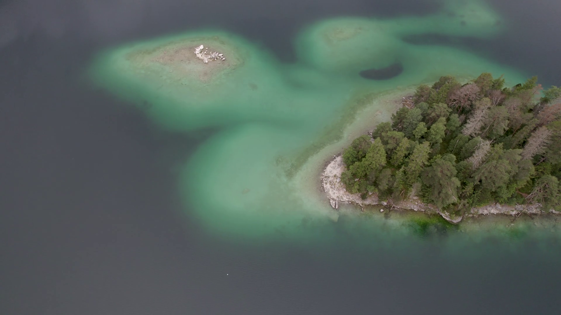 Aerial View Of Lake Eibsee With Crystal Stock Footage SBV-348638841 ...