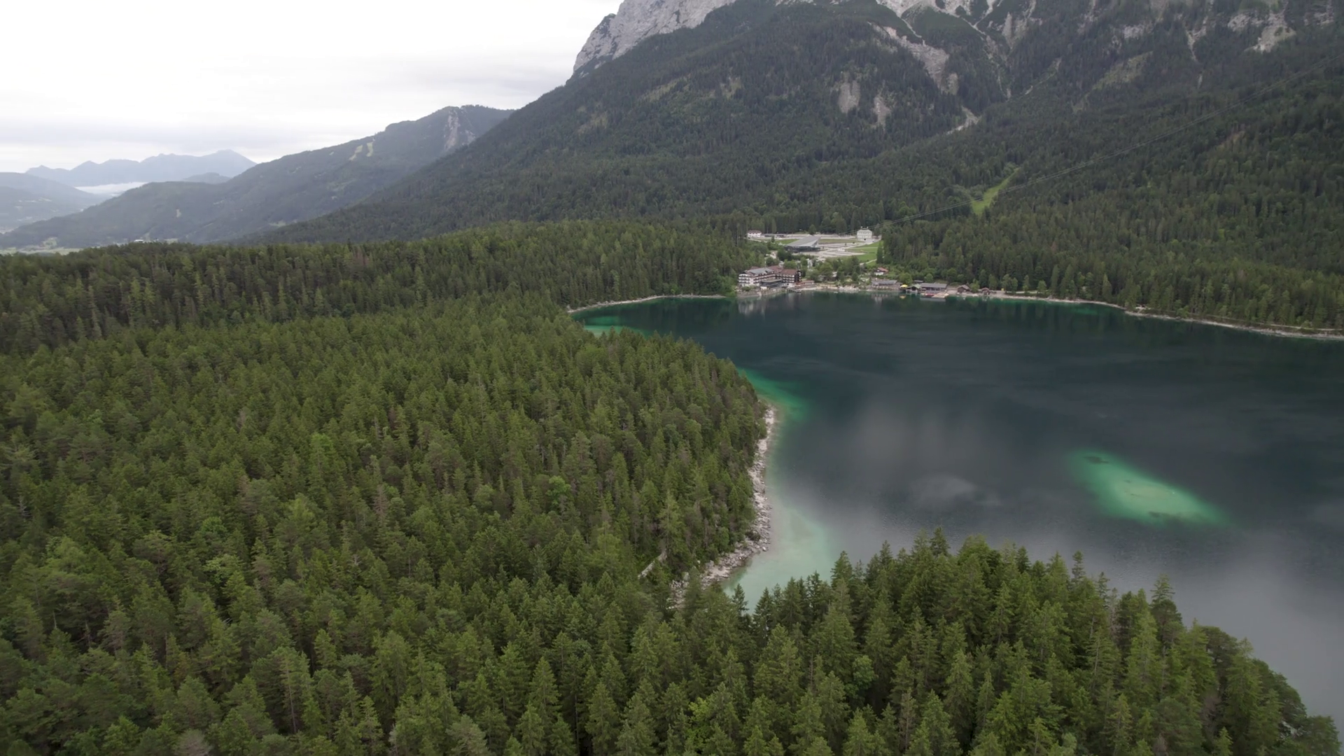 Aerial View Of Lake Eibsee With Crystal Stock Footage SBV-348638832 ...