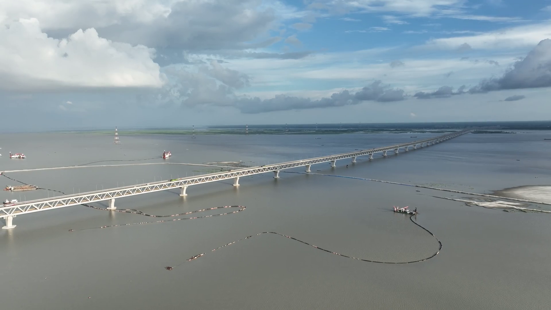 Aerial View Of Padma Multipurpose Bridge Stock Footage SBV-348463661 ...