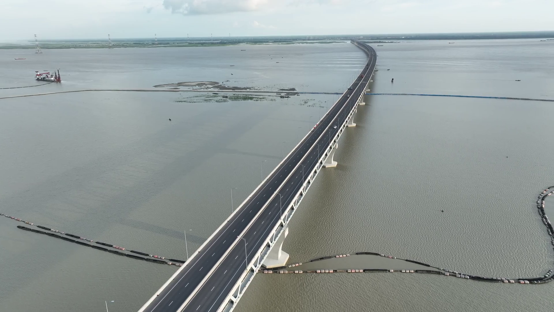 Aerial View Of Padma Multipurpose Bridge Stock Footage SBV-348463659 ...