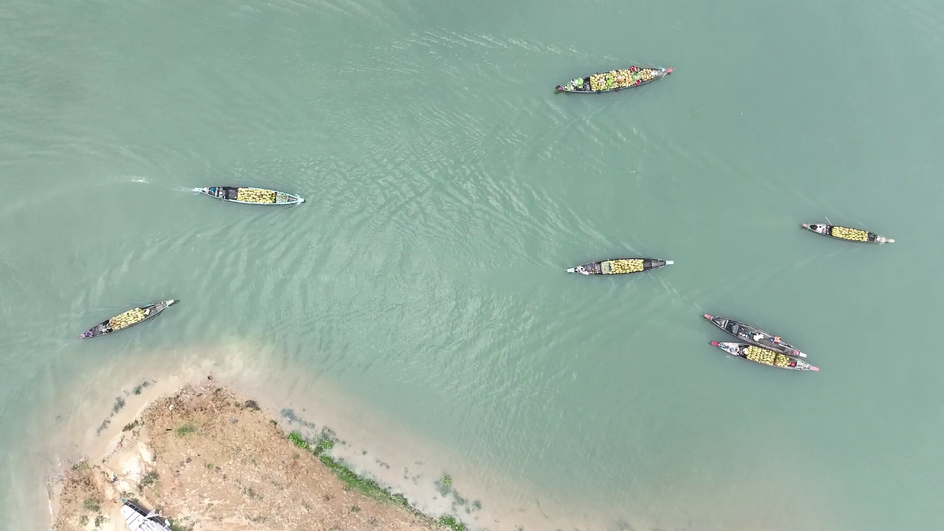 Aerial View Of Floating Market Of Seasonal Stock Footage SBV-348463928 ...
