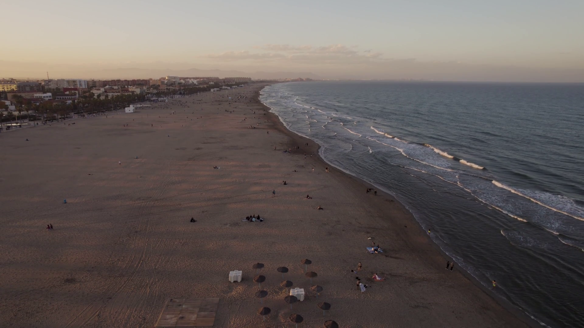 Aerial View Of Platja De Llevant El Cabanyal Stock Footage SBV ...