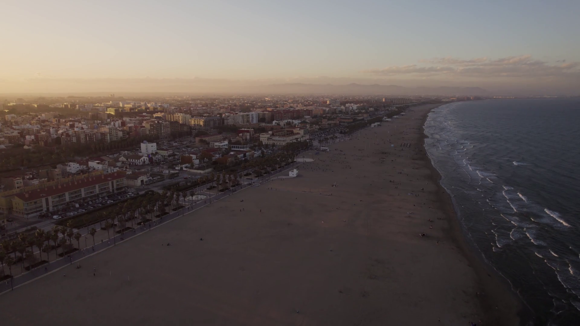 Aerial View Of Platja De Llevant El Cabanyal Stock Footage SBV ...