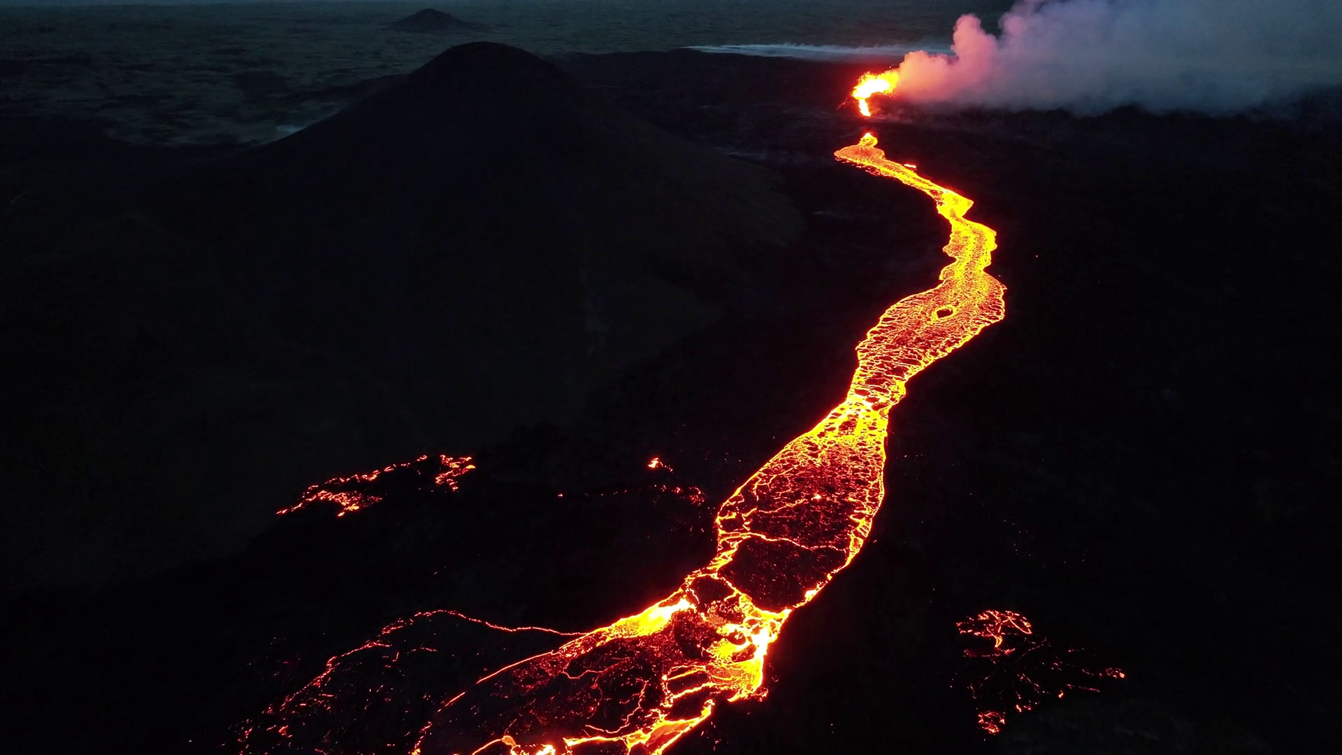 Aerial View Of Litli-hrutur (little Ram) Stock Footage SBV-348375870 ...