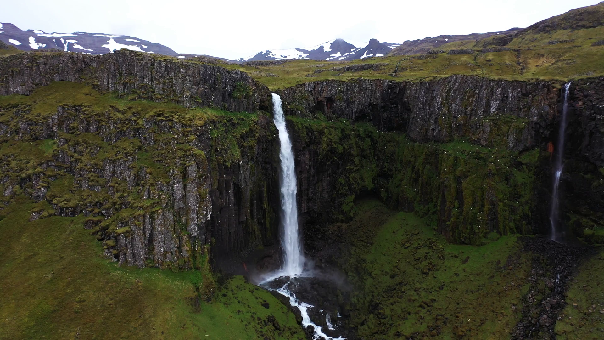 Aerial view of Grundarfoss Waterfall in Iceland. Stock Video Footage 00 ...