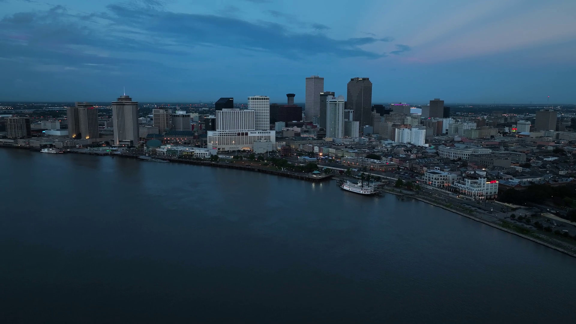 Aerial View Of New Orleans Skyline At Stock Footage SBV-348464879 ...