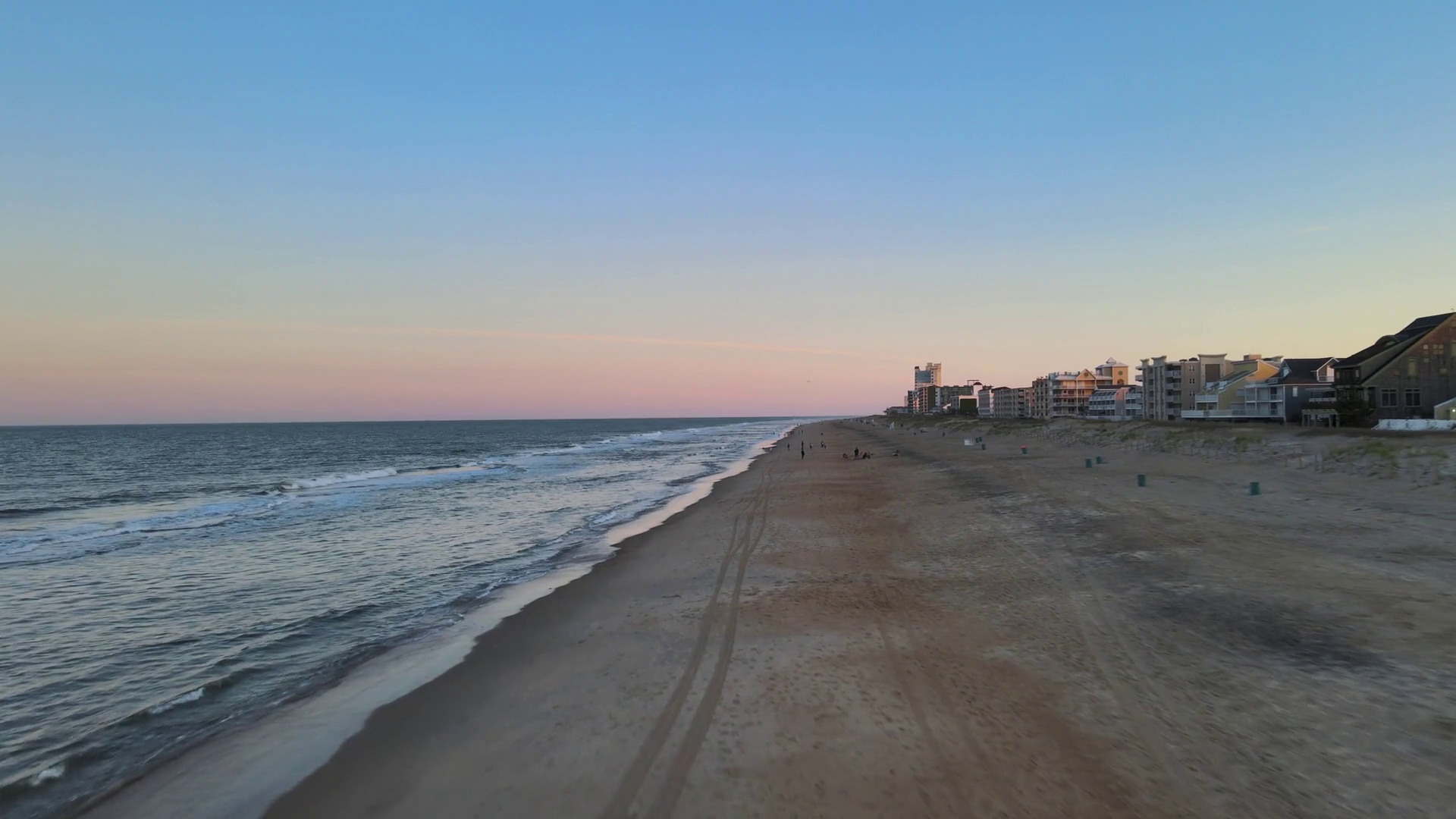 Aerial View Of Beautiful Beach At Sunset Stock Footage SBV-348465216 ...