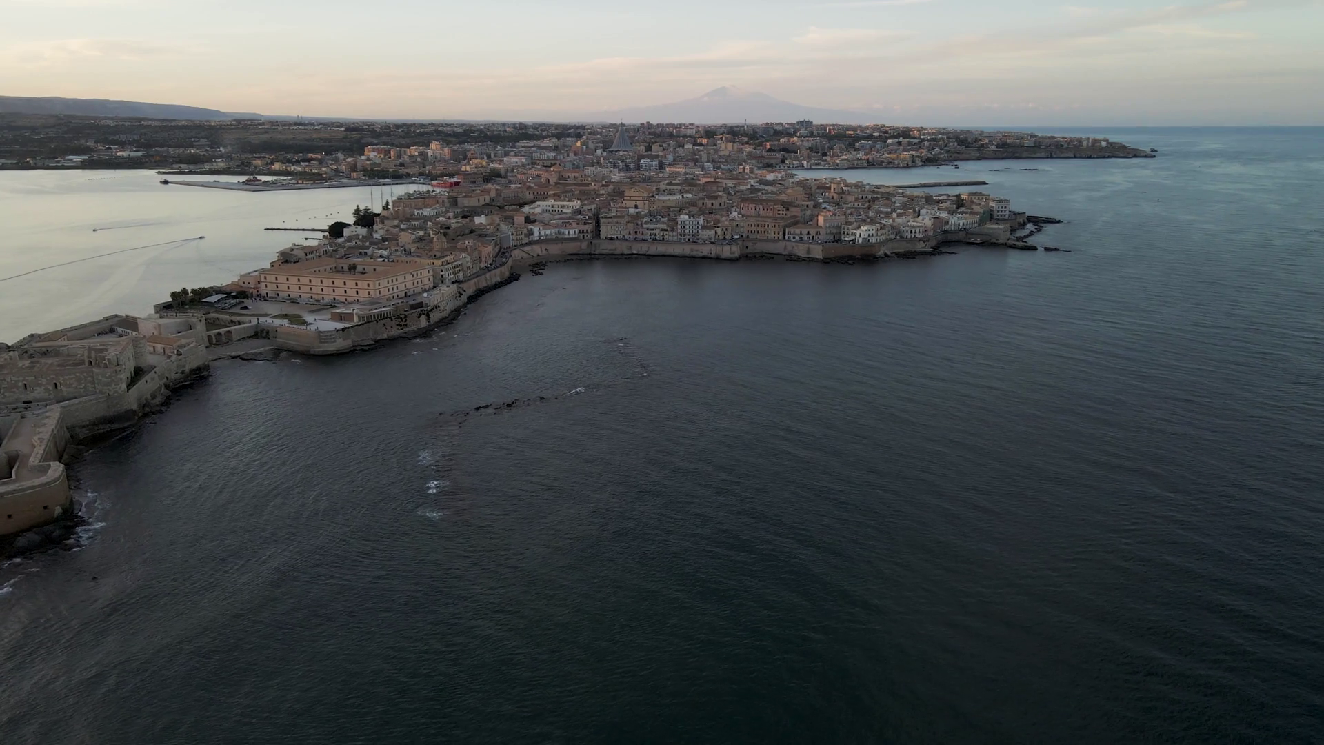 Aerial View Of Ortigia Island At Sunset In Stock Footage SBV-347238470 ...