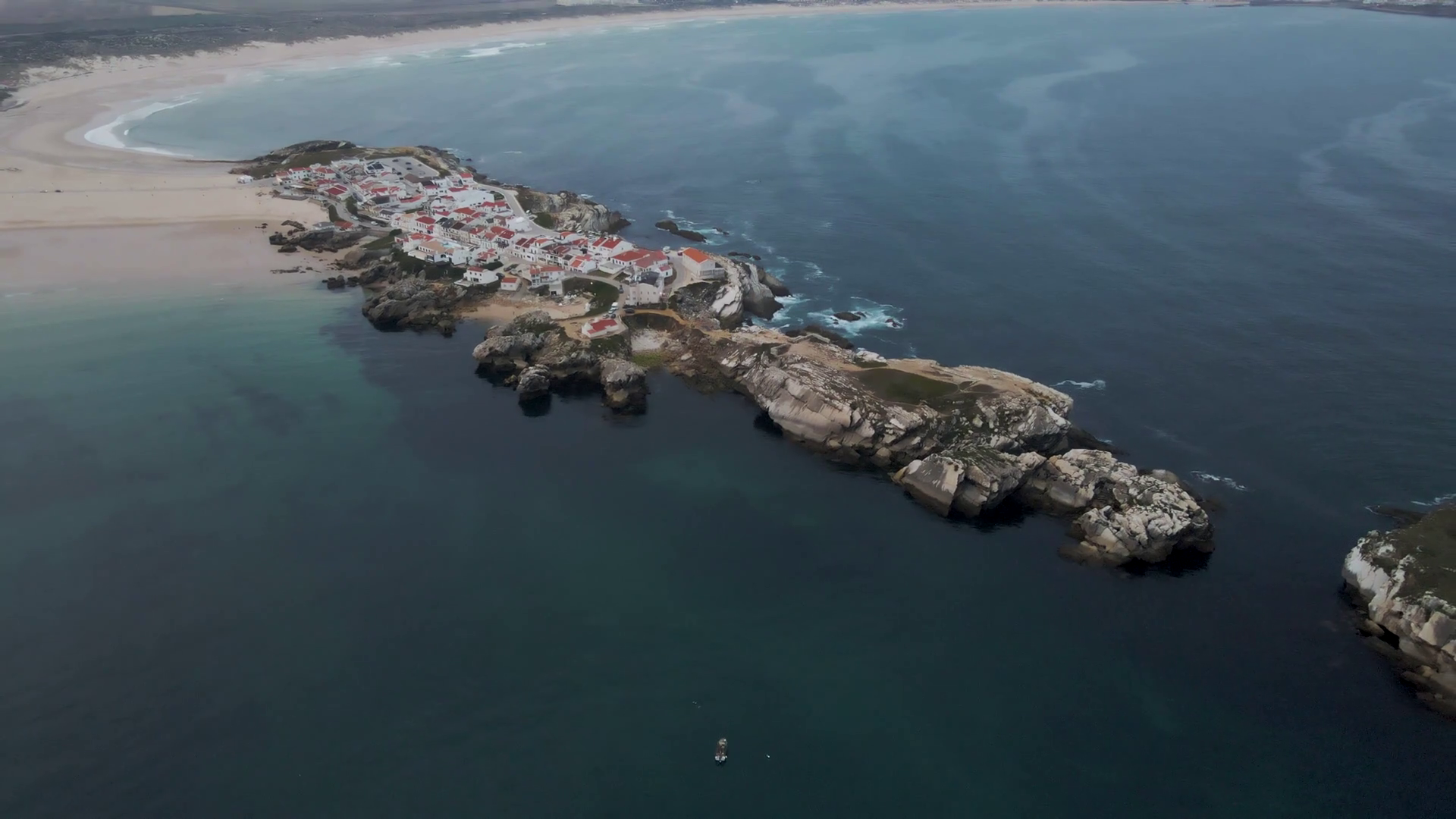 Aerial View Of Ilha Do Baleal Small Town On Stock Footage SBV-347784524 ...