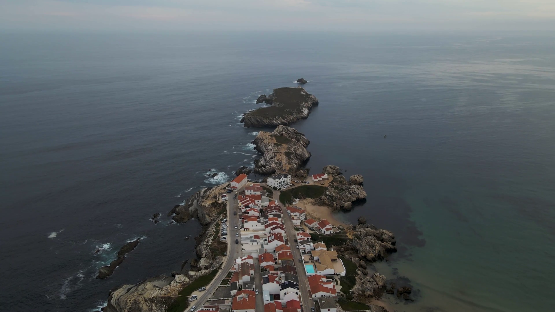 Breathtaking Aerial View Of Baleal Charming Stock Footage SBV-347784314 ...