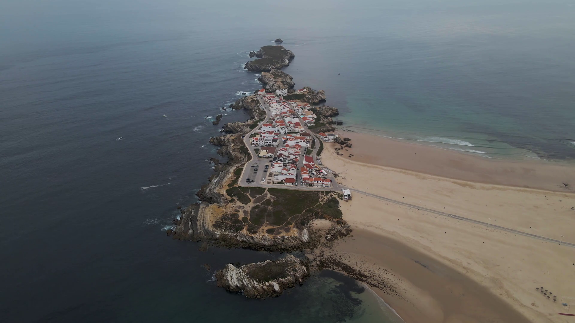 Breathtaking Aerial View Of Baleal Charming Stock Footage SBV-347785118 ...