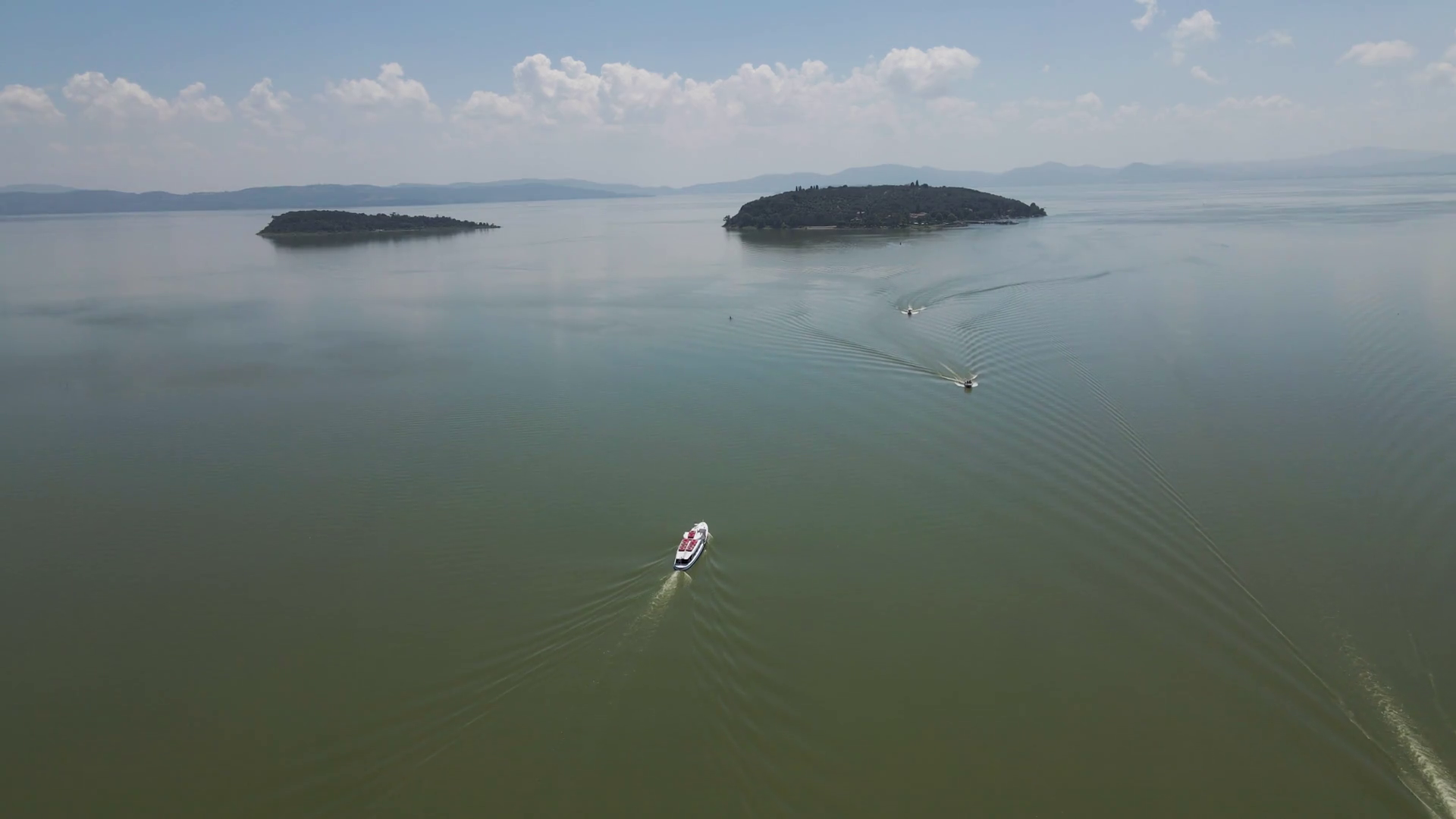 Aerial View Of Small Passenger Boat Sailing Stock Footage SBV-348376619 ...