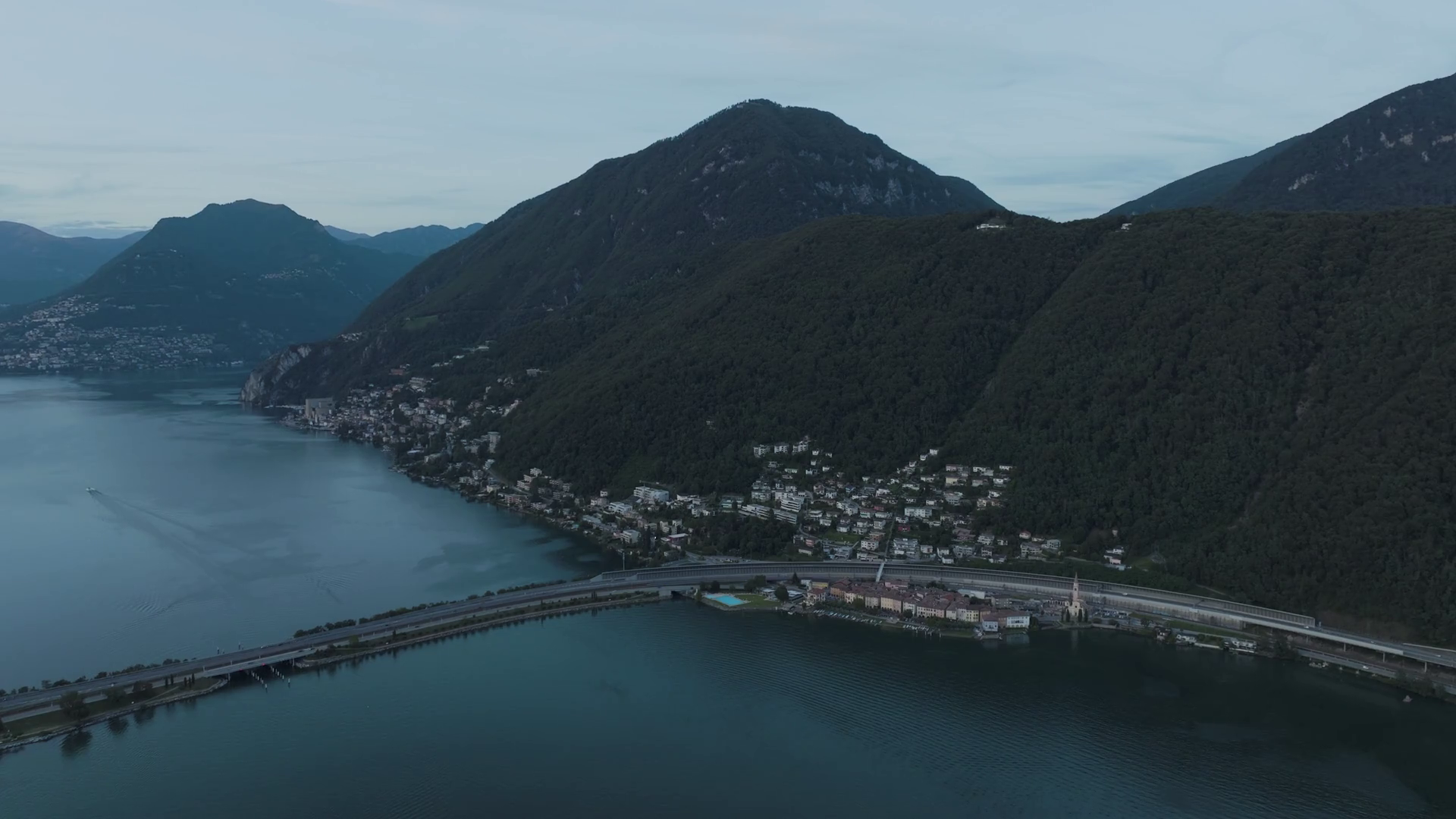 Aerial View Of Melide Small Town Along Stock Footage SBV-348479143 ...