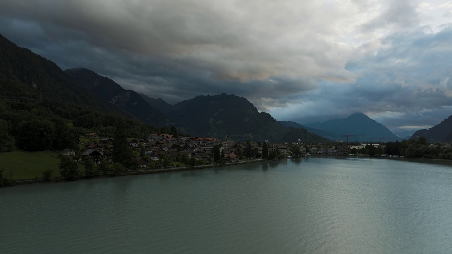 Aerial View Of Bonigen Small Town Along Stock Footage SBV-348479258 ...