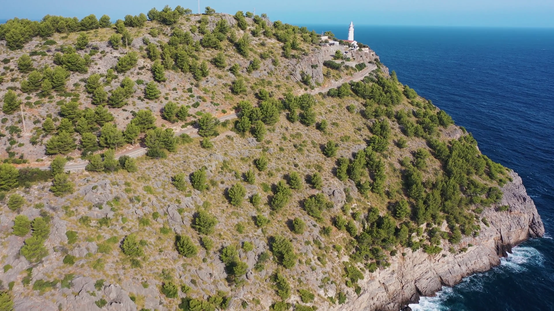 Aerial View Of Far Des Cap Gros Lighthouse Stock Footage SBV-347684889 ...