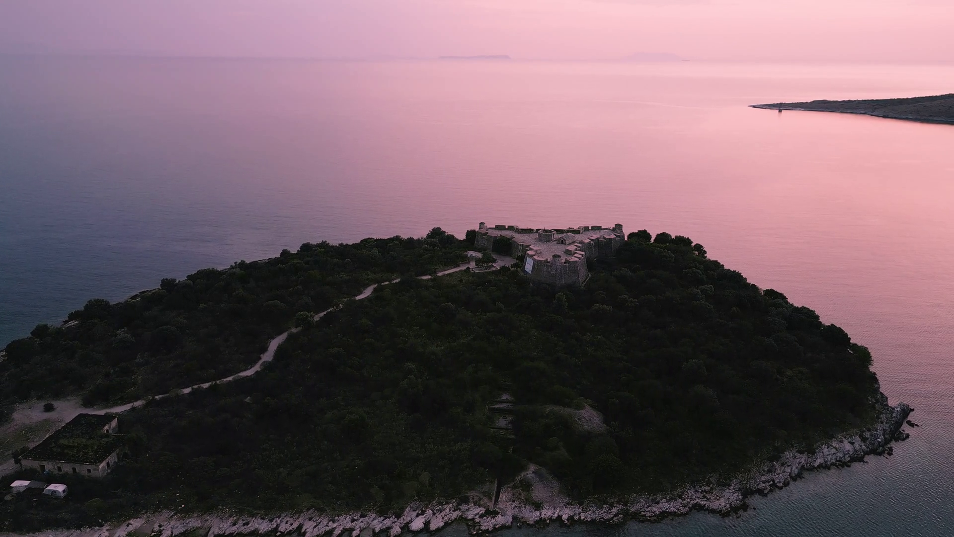 Aerial View Of Porto Palermo Castle Southern Stock Footage SBV-348639250 - Storyblocks