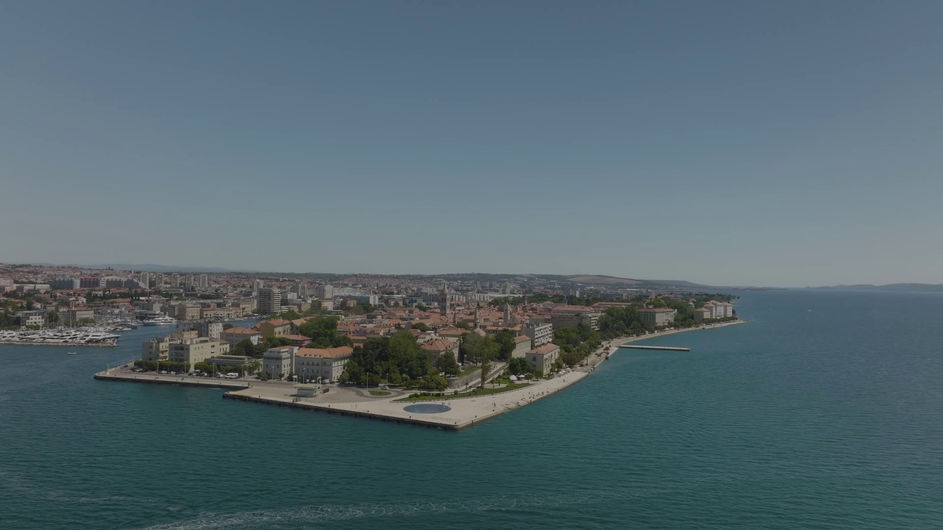 Aerial View Of Zadar's Harbour Coastline Stock Footage SBV-348843992 ...