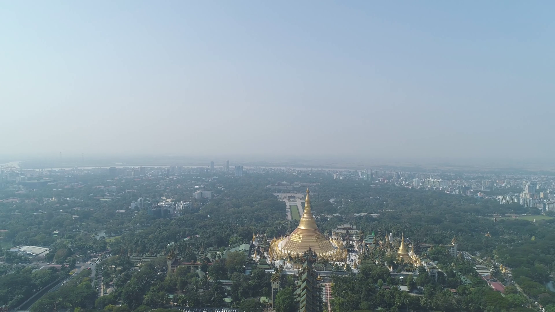 Aerial View Of Shwedagon Pagoda Yangon Stock Footage SBV-347239397 ...