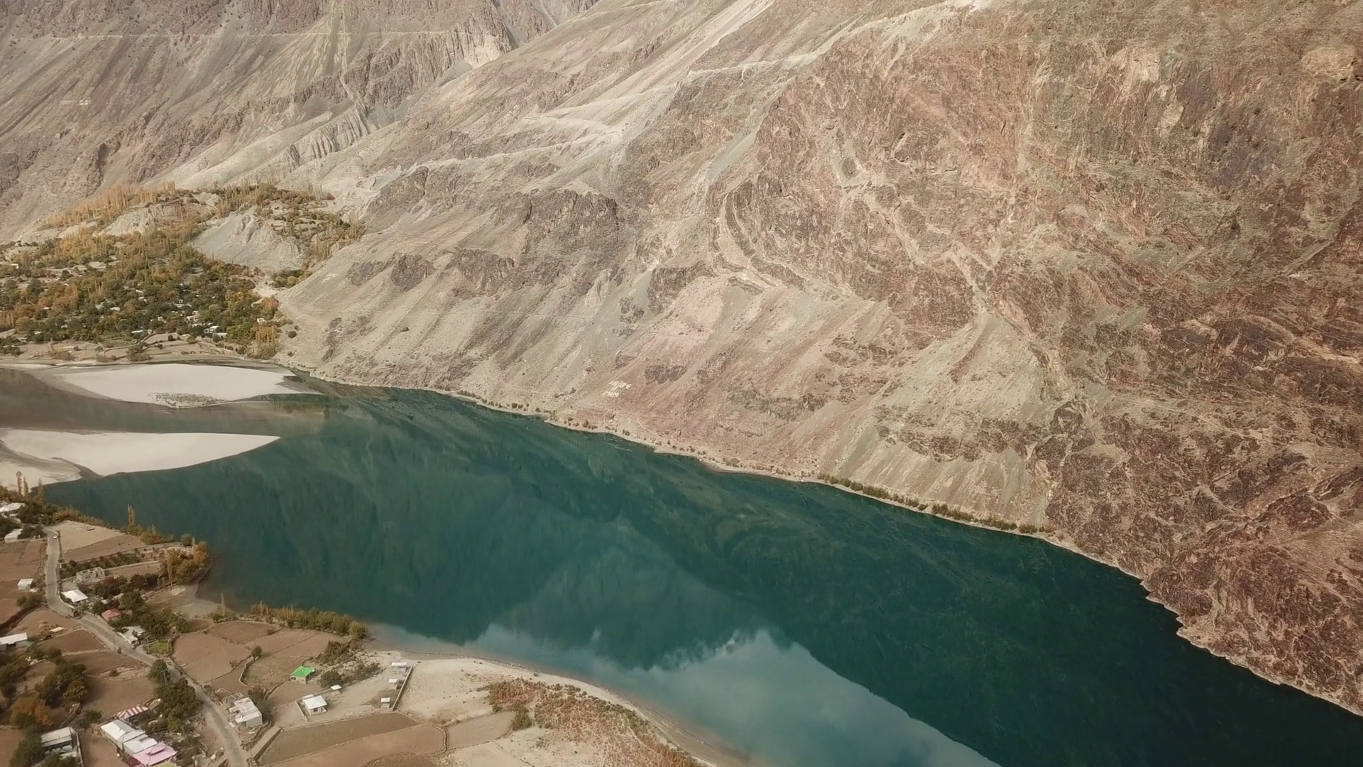 Aerial View Of Beautiful Gilgit River Stock Footage SBV-351726266 ...