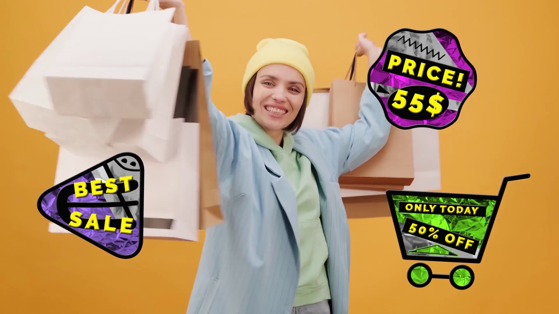 Colorful Sales Badges: Premiere Pro Template SBV-348693536 - Storyblocks