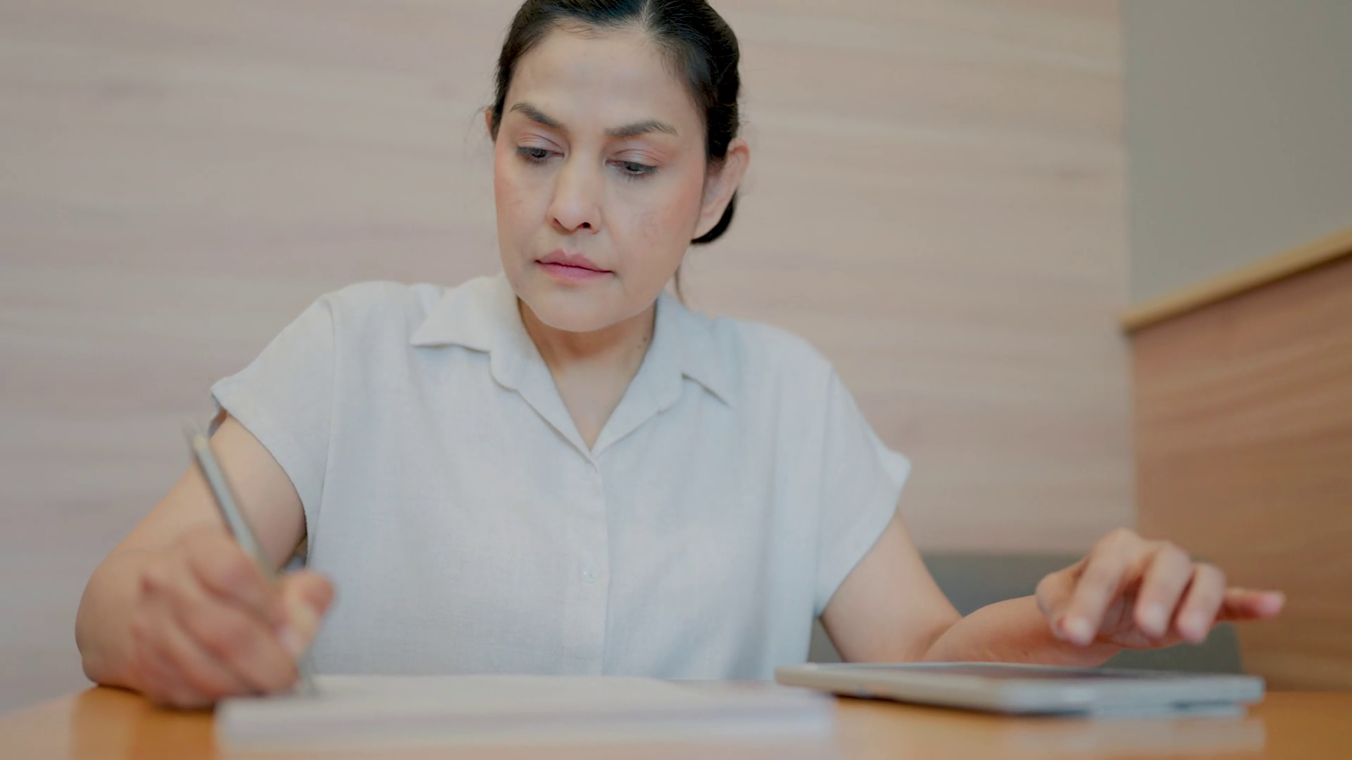 Focused Woman Calculating Budget Mid-adult Stock Footage SBV-351702996 ...