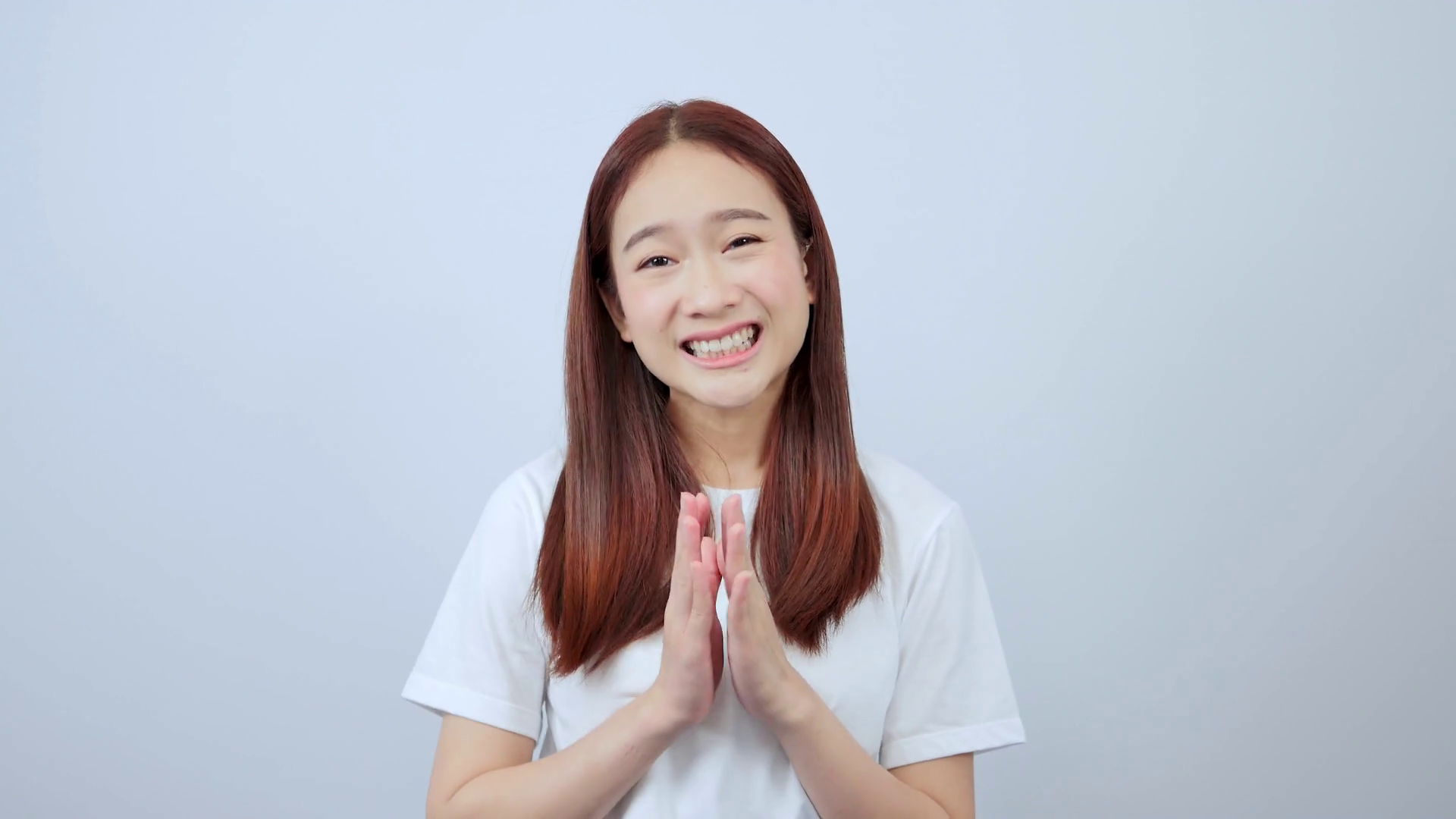 Asian Woman Showing Embarrassed Smile Stock Footage SBV-347615546 ...