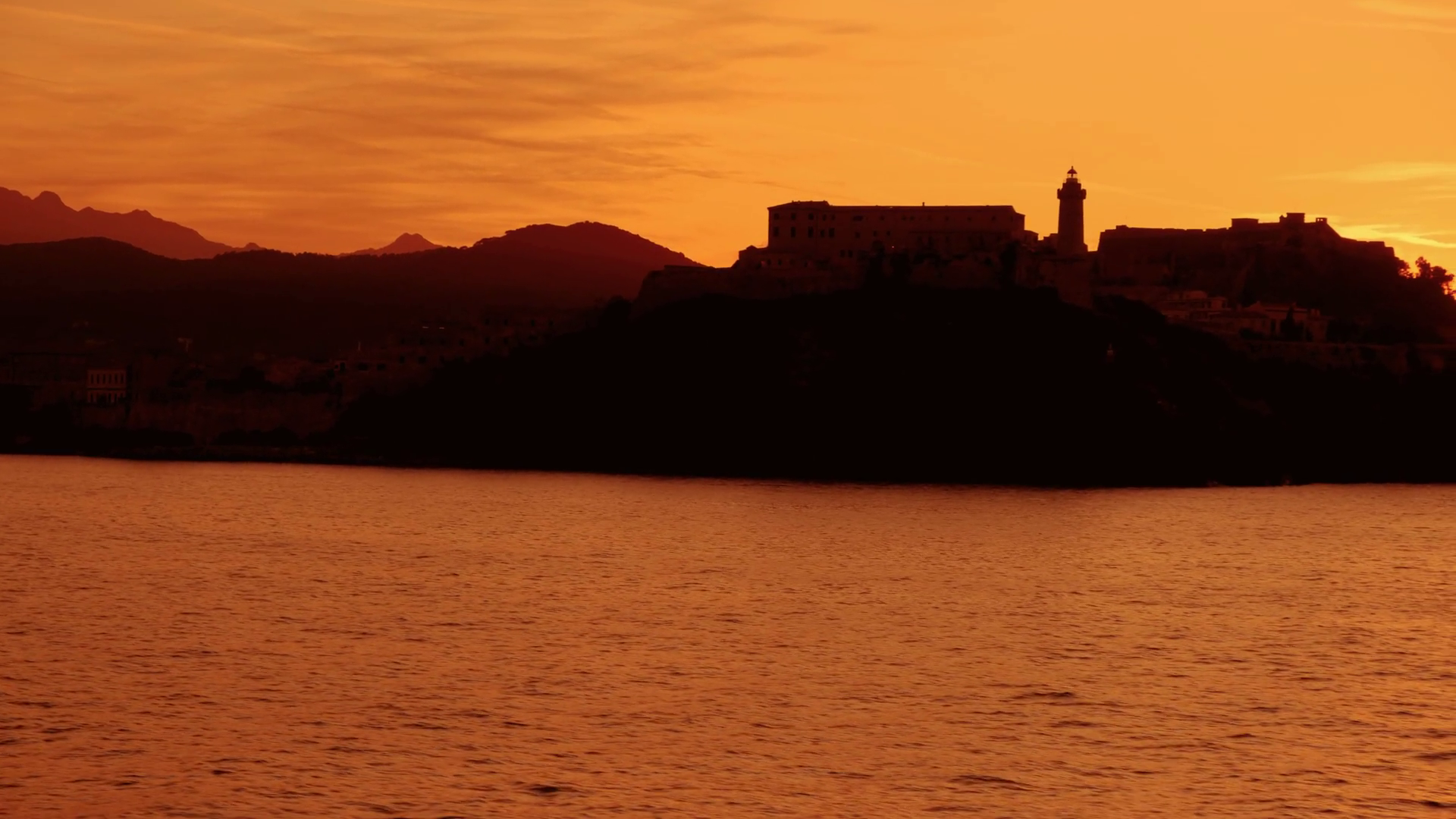 Amazing Golden Hour Sunset Shot Of Island Of Stock Footage SBV ...