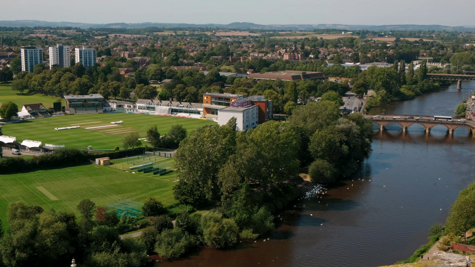 Aerial View Of City Of Worcester In England Stock Footage SBV-352600396 ...