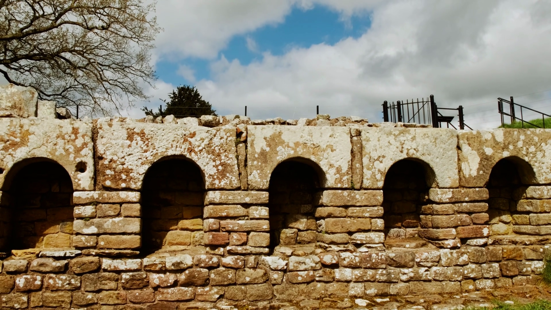 Revealing Roman Baths Of Cilurnum Fort In Stock Footage SBV-352612569 ...