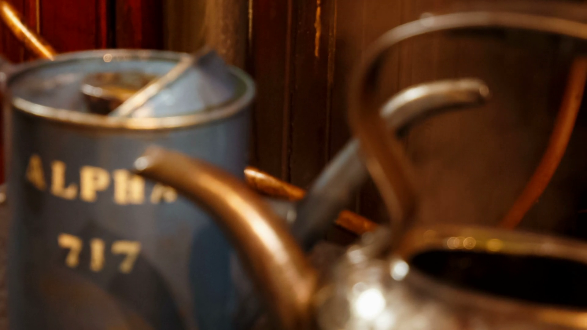 Pull Focus Shot Of Two Vintage Oil Buckets Stock Footage SBV-352562326 ...