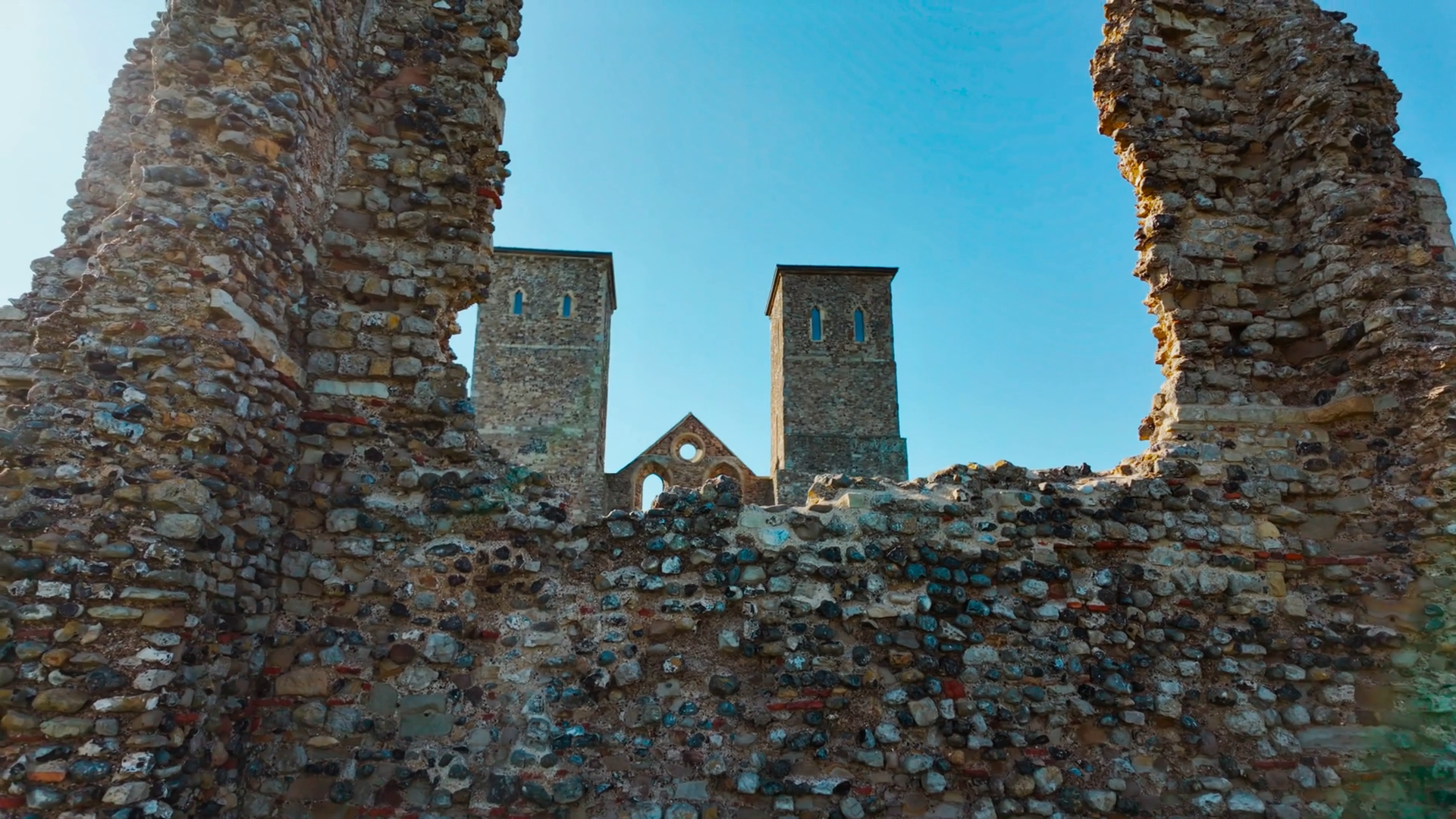 Reculver Roman Fort Medieval Monastery Kent Stock Footage SBV-352881805 ...