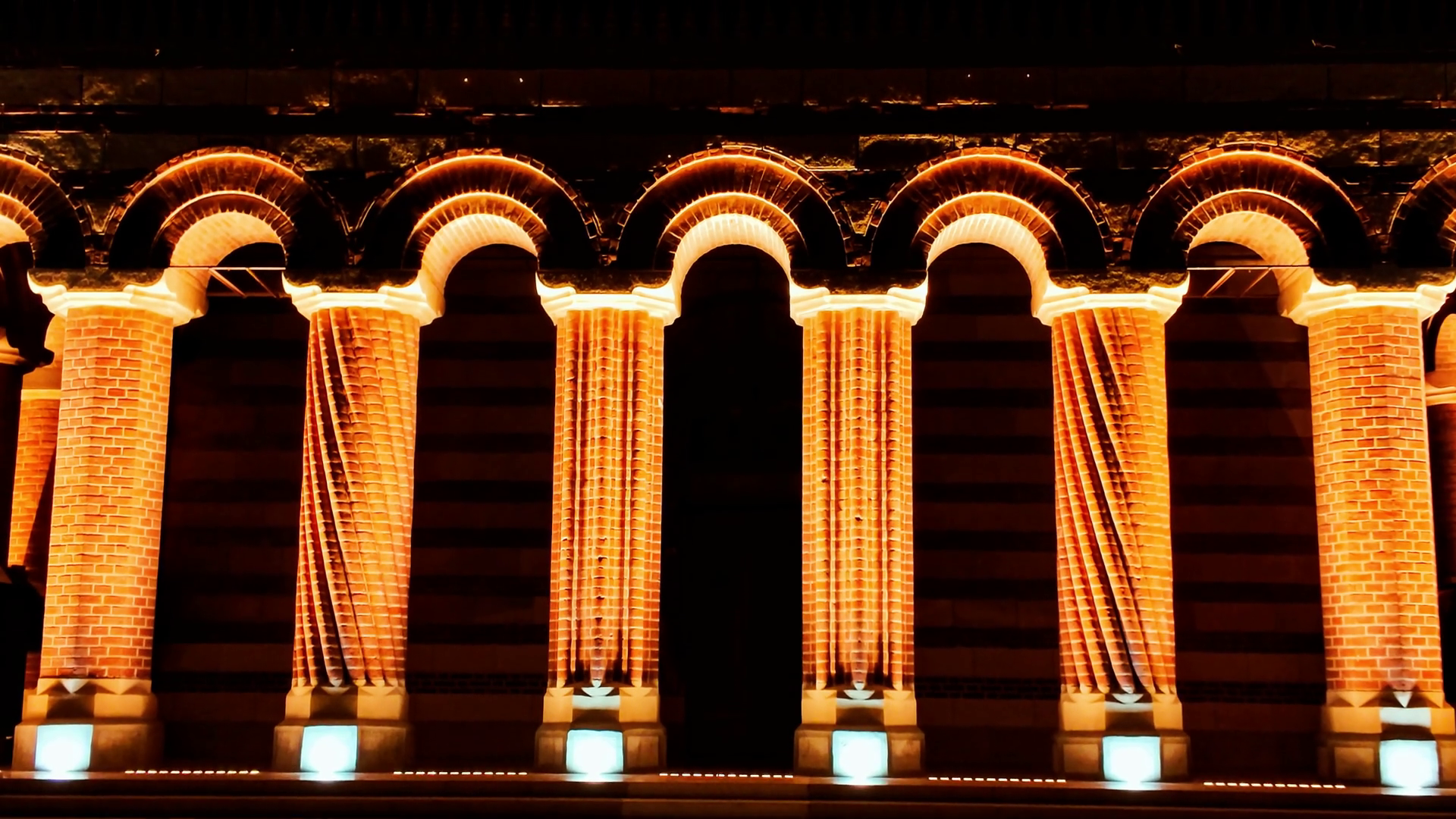 Illuminated Orthodox Monastery At Night Stock Footage SBV-353026629 ...