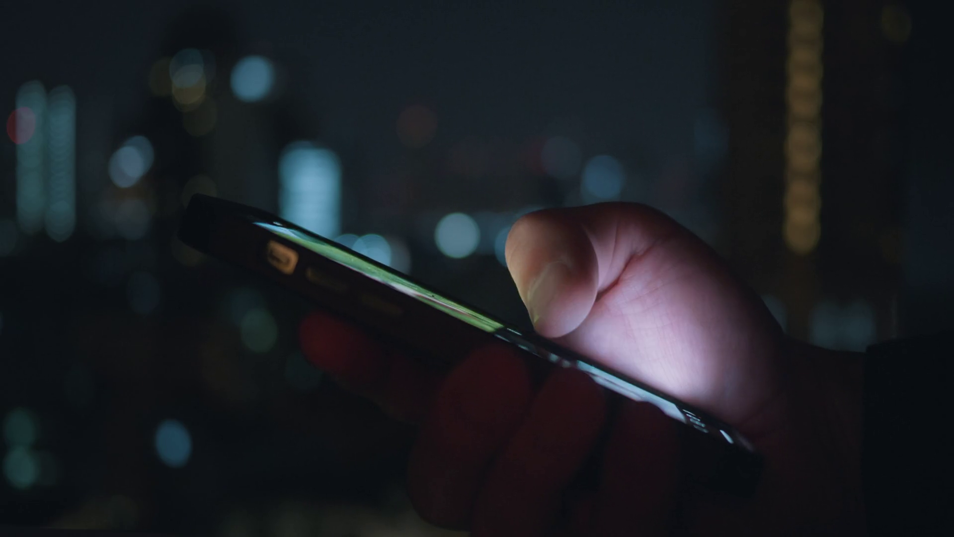 Close Up Person Use Mobile Phone At Night Stock Footage SBV-351670196 ...