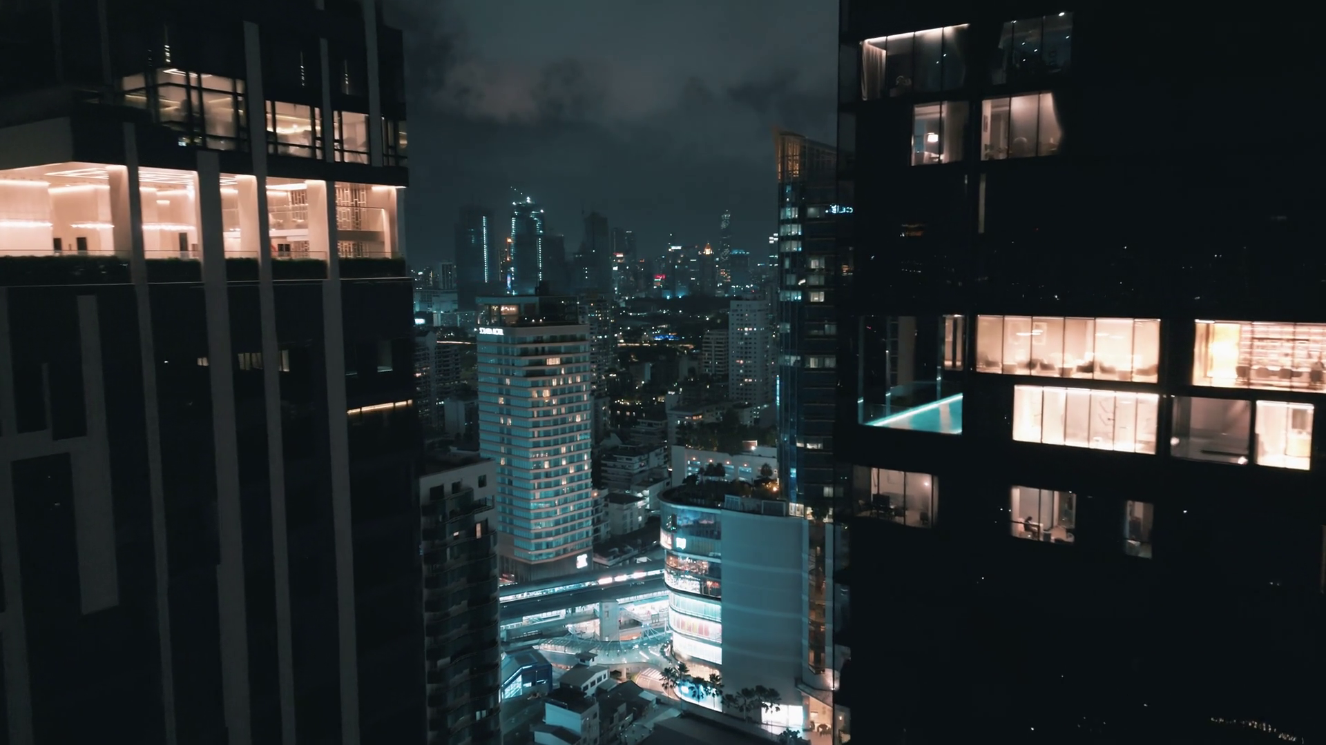 Cinematic Aerial Shot Fly Between Luxury Stock Footage SBV-351959235 ...