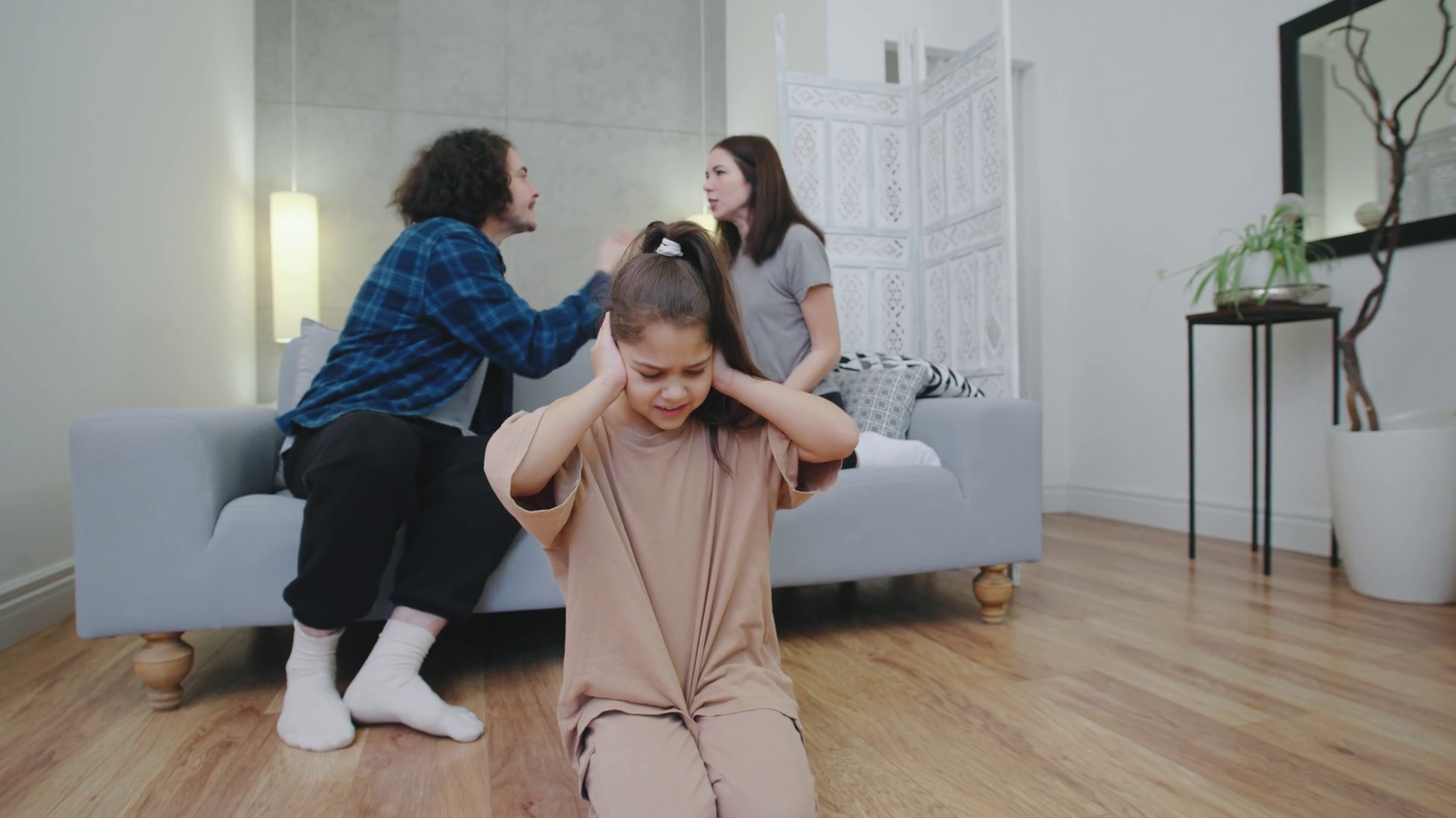 Conflict Among Family Members In Living Room Stock Footage SBV ...