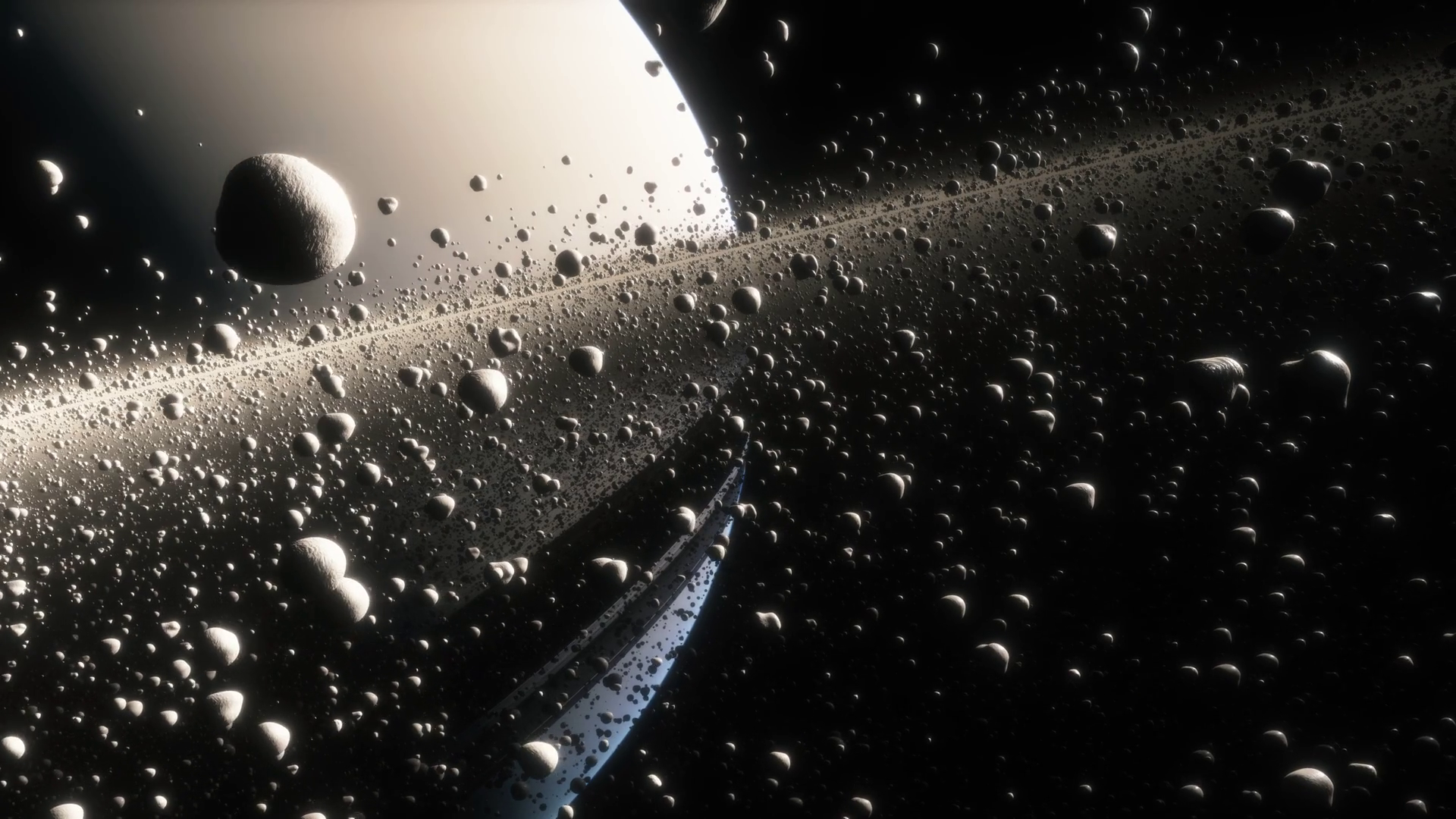 Cinematic animation of Saturn's rings made of rocks, dust and ice ...