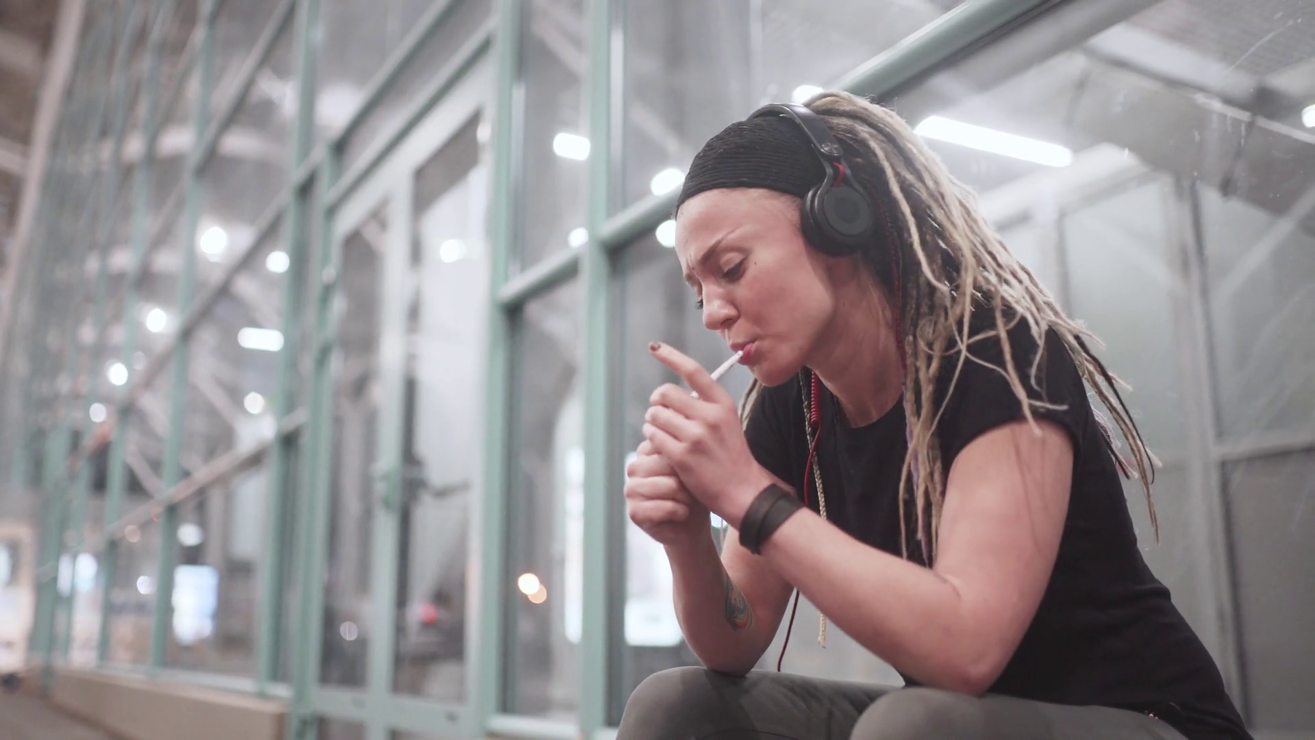 Stylish Young Woman With Dreadlocks Enjoying Stock Footage SBV ...