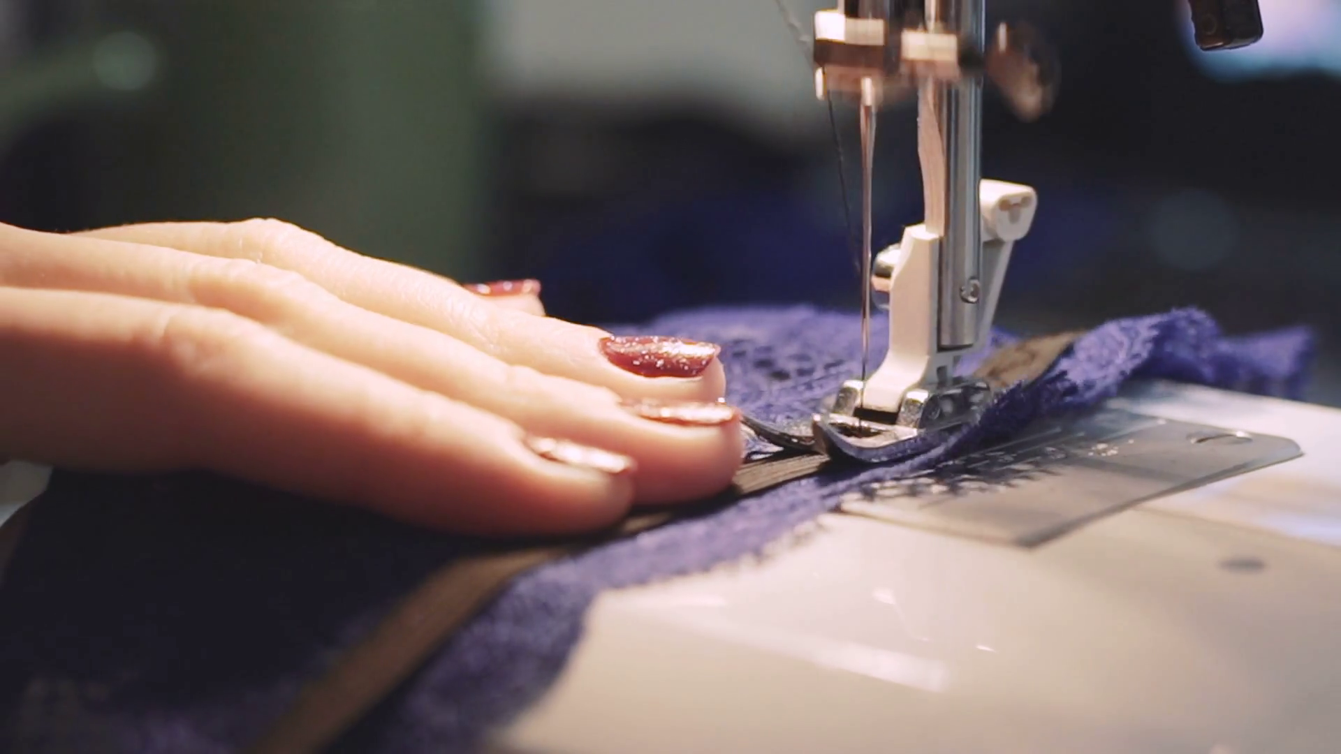 Close-up Of Hands Sewing On Machine Young Stock Footage SBV-320462329 ...