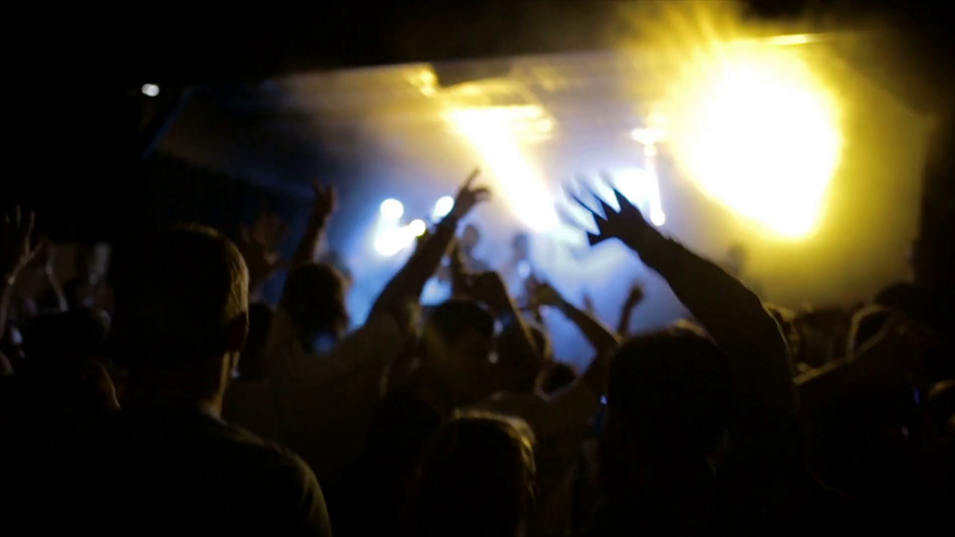Footage of a crowd partying at a rock concert or dj party slow motion ...