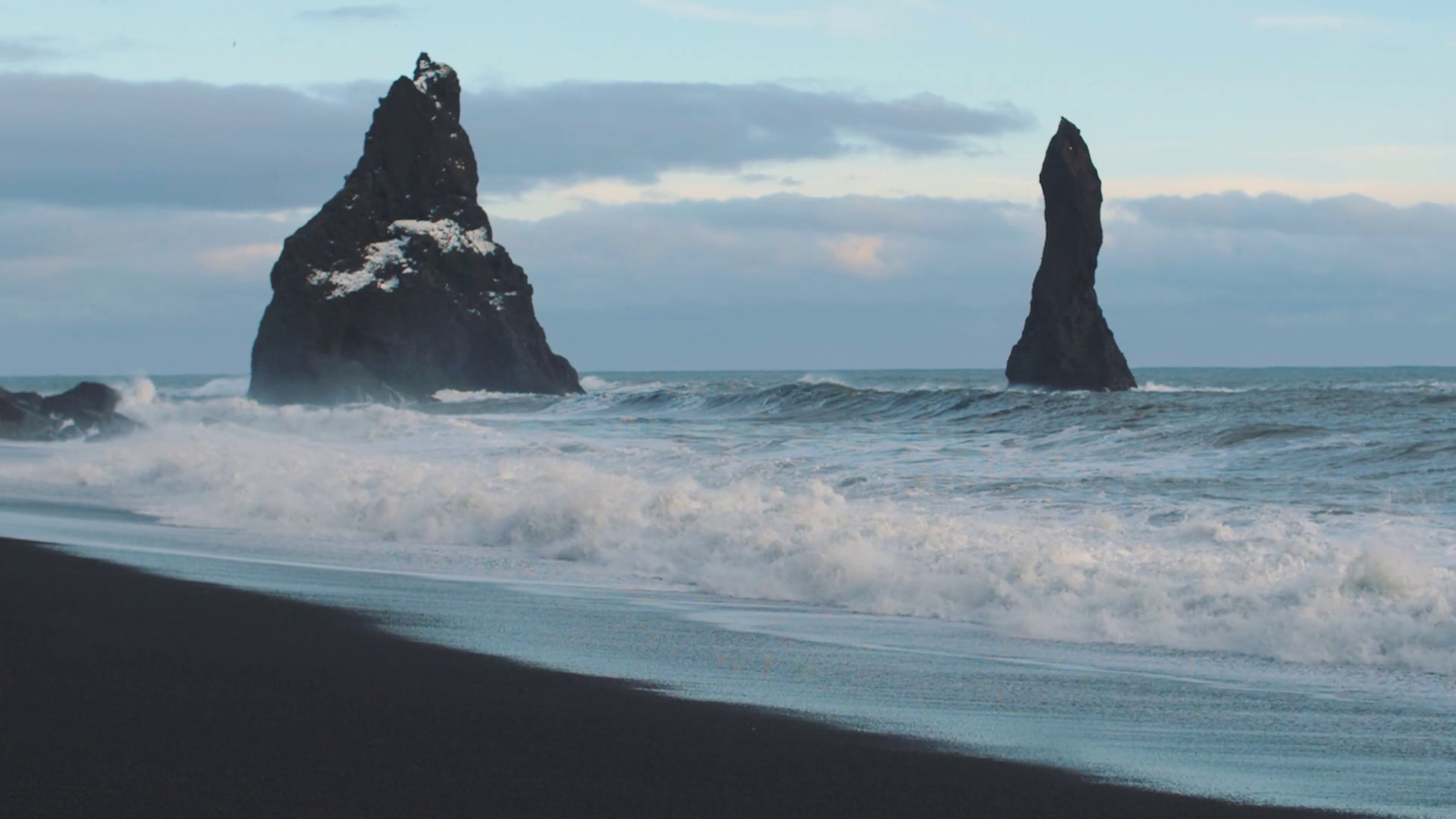 Reynisfjara Black Sand Beach Troll Toes Stock Footage SBV-338243060 ...