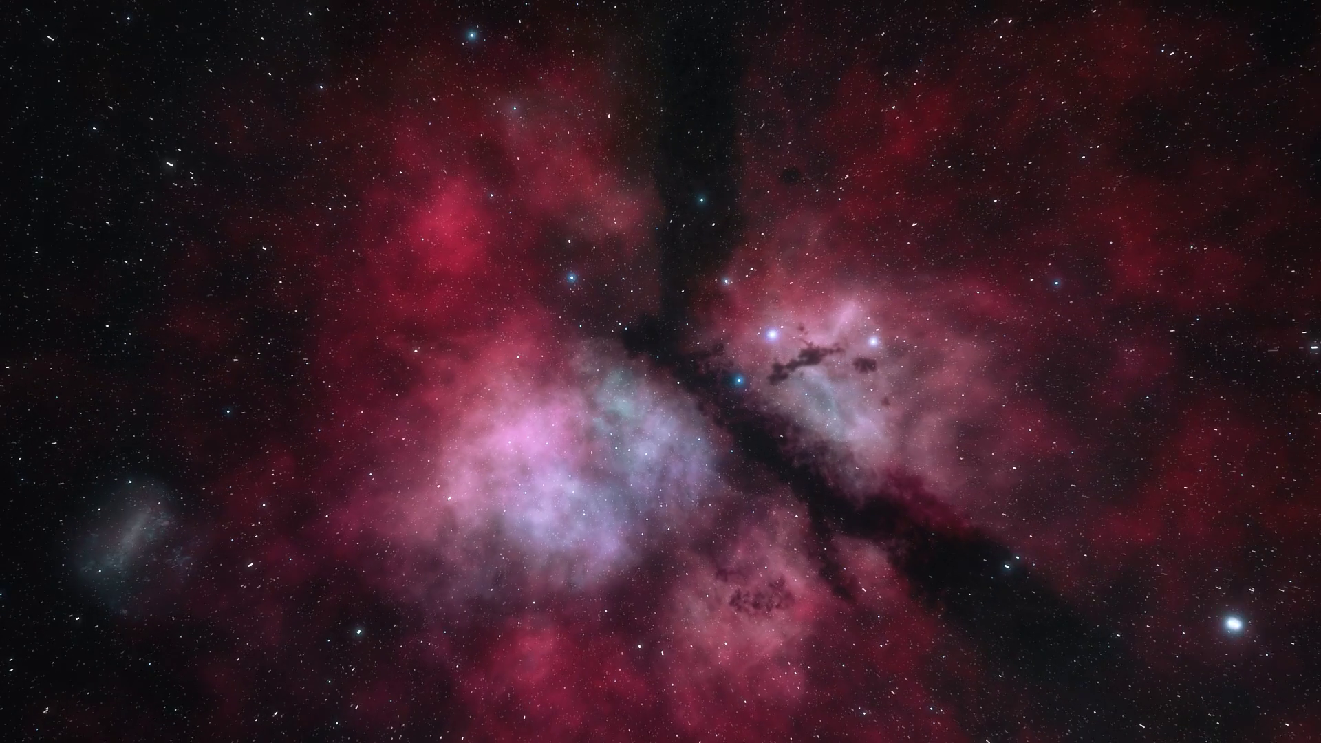 Spaceship Explores Red Nebula In Space Stock Footage SBV-337870511 ...