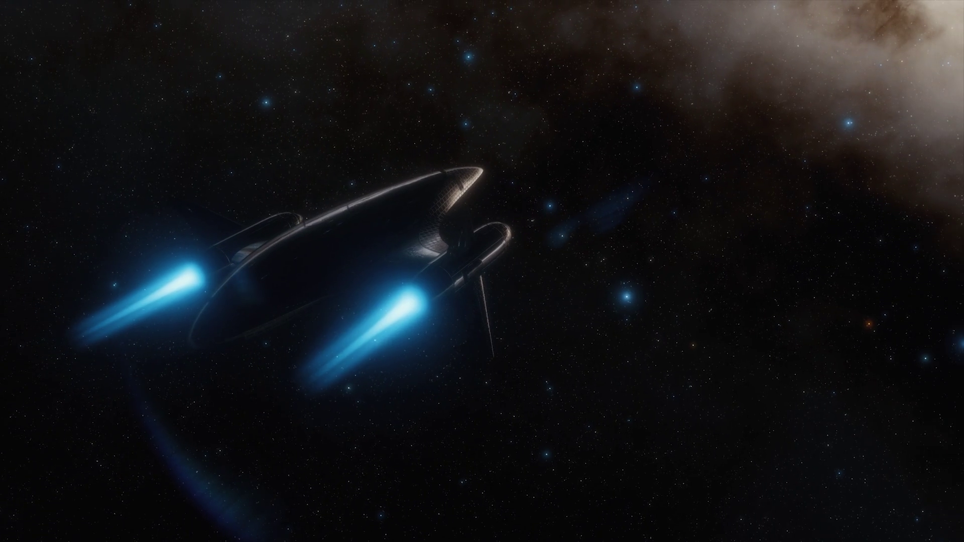 Spaceship Flies Through Galaxy In Space Stock Motion Graphics SBV ...