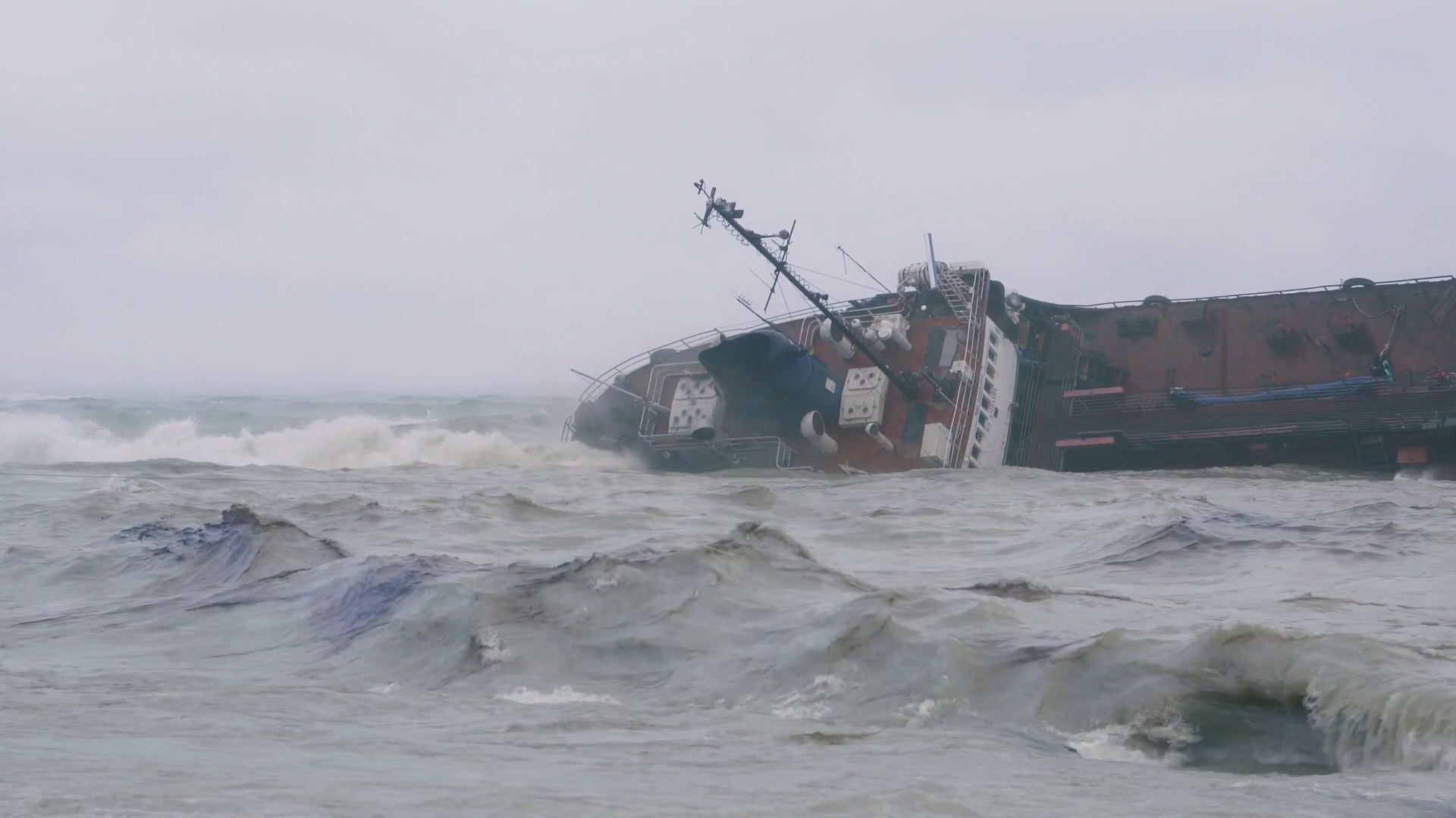 Tanker Crashed On Shores Of Black Sea Stock Footage SBV-337939271 ...