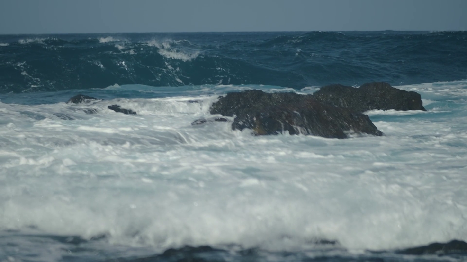 Incredibly beautiful huge waves on the coast of the Spanish island of ...